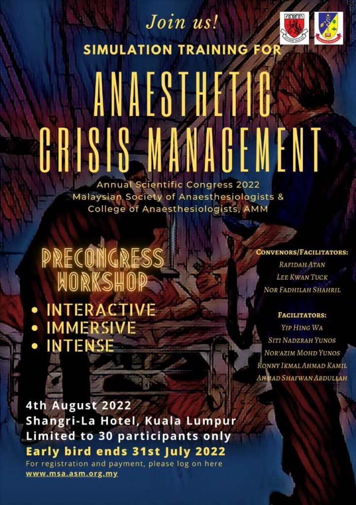 Department of Anaesthesiology UM/UMMC – Anaesthesia and Intensive Care